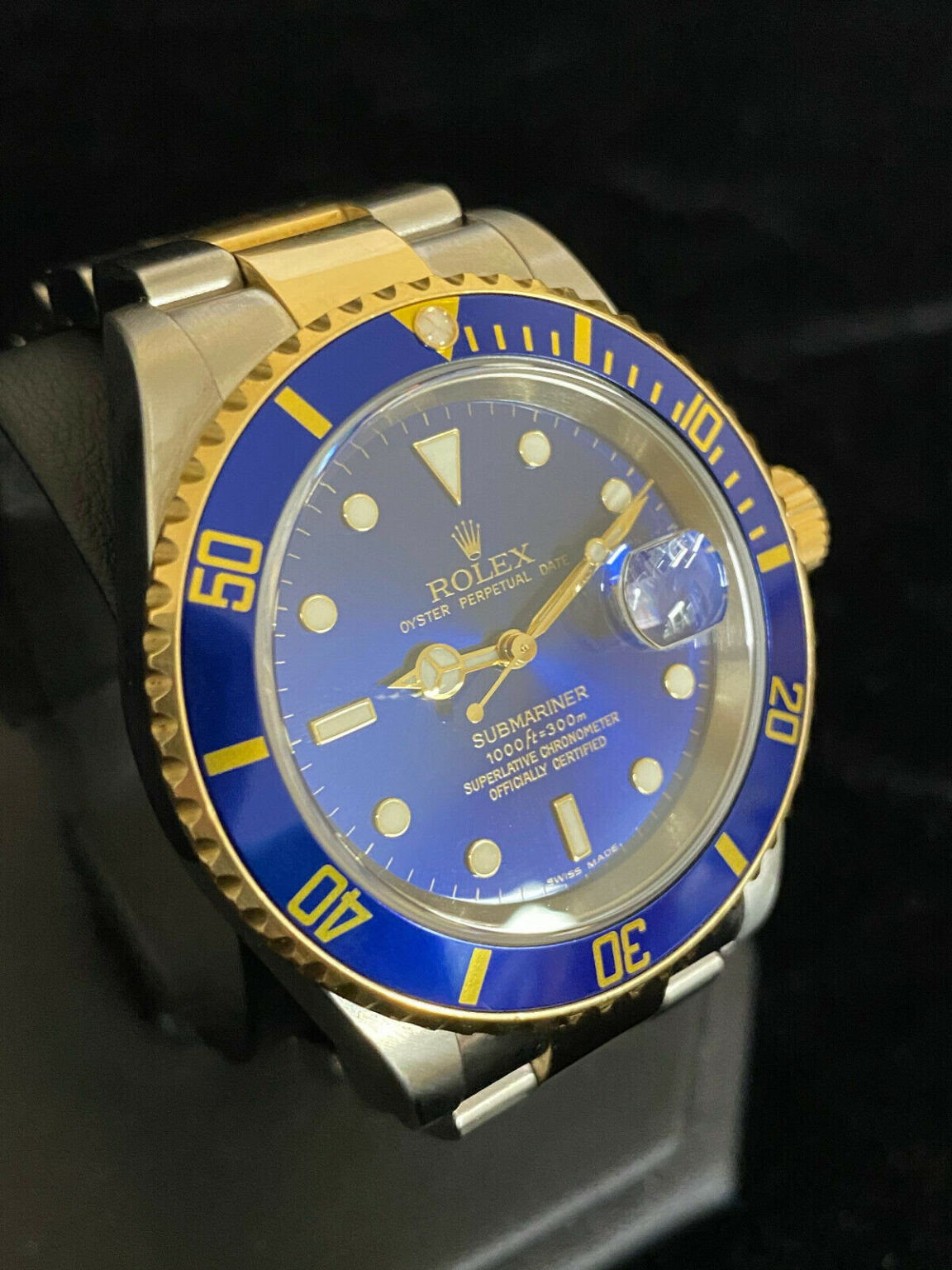 Rolex Submariner Blue 18K Gold Stainless Steel Two Tone Watch Oyster ...